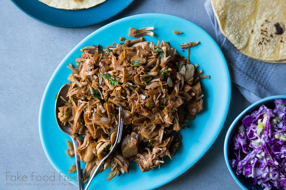 Jackfruit Tacos with Coconut Lime Purple Cabbage and Green Onion Slaw ...